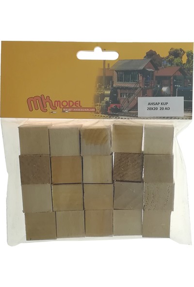 Mk Model Ahşap Küp 20X20X20MM 20 Adet