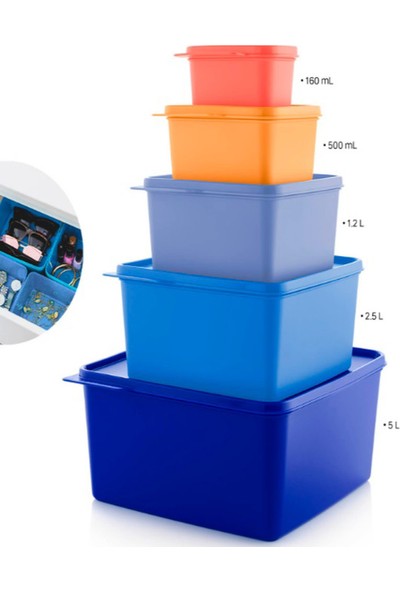 Tupperware Renkli Dikdörtgen Saklama Kabı 5 Li Set Esc Tupperware Renkli Dikdörtgen Saklama Kabı 5 Li Set Esc