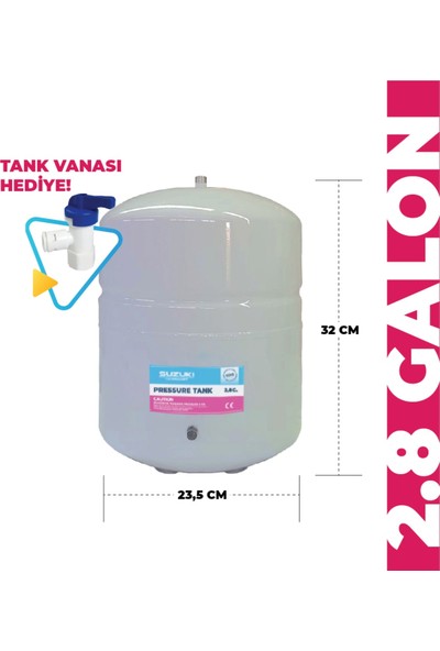 SUZUKI Technology Tüm Su Arıtma Cihazlarına Uyumlu 2,8 Galon (10 Lt) Metal Tank SUZUKI Technology Tüm Su Arıtma Cihazlarına Uyumlu 2,8 Galon (10 Lt) Metal Tank