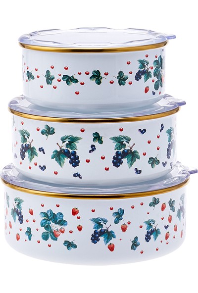 Karaca Very Berry 6 Parça Emaye Saklama Kabı