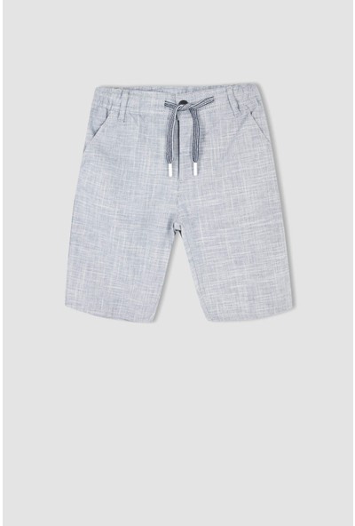 DeFacto Erkek Çocuk Bağcıklı Keten Görünümlü Bermuda Şort W8728A622SM DeFacto Erkek Çocuk Bağcıklı Keten Görünümlü Bermuda Şort W8728A622SM