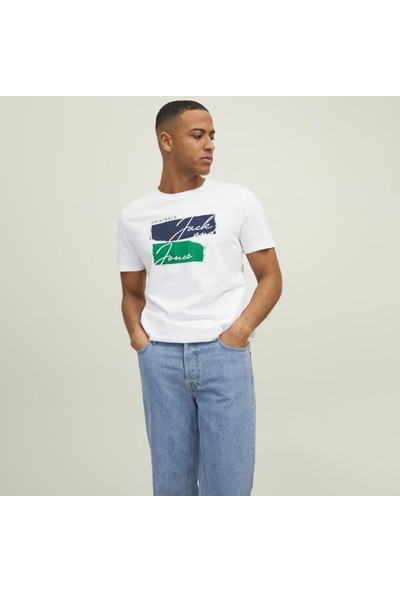 Jack & Jones Sunset Logo Erkek Beyaz Tişört (12210140-BW) Jack & Jones Sunset Logo Erkek Beyaz Tişört (12210140-BW)