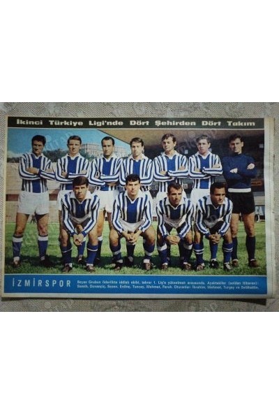 1967 Izmirspor Futbol Takımı Hayat Dergisi Orta Boy Poster 24X16 cm 1967 Izmirspor Futbol Takımı Hayat Dergisi Orta Boy Poster 24X16 cm