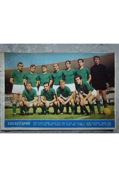 1967 Kocaelispor Futbol Takımı Hayat Dergisi Orta Boy Poster 24X16 cm 1967 Kocaelispor Futbol Takımı Hayat Dergisi Orta Boy Poster 24X16 cm