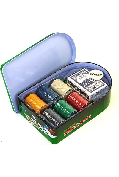 Texas Metal Kutulu 120 Lik Rakamlı Poker Çipi Oyun Seti Poker Fişi