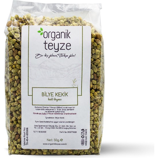 Organik Teyze Sevinç Teyze Bilye Kekik, Top Kekik, Tomurcuk Fiyatı
