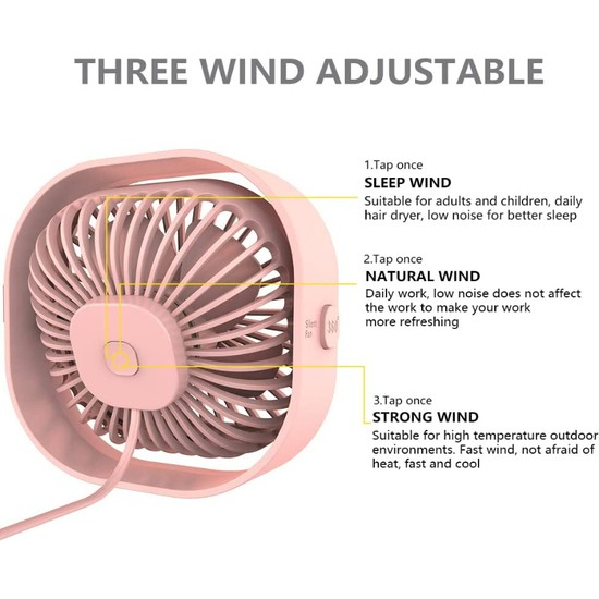 Chronus USB Masa Fanı, 4 Inç Taşınabilir Ultra Sessiz Mini Fiyatı