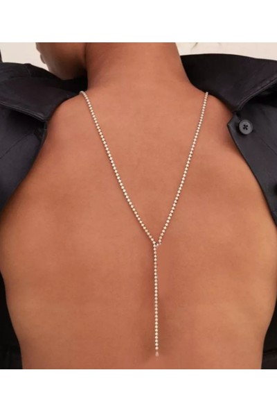 Takıconcept Su Yolu Taşlı Sırt Kolyesi Vücut Aksesuarı