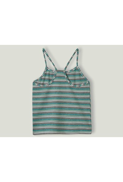 Benetton Renkli Çizgili Askılı Atlet