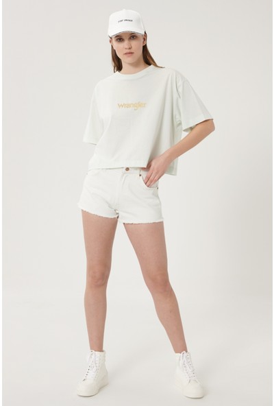 Wrangler Denim Kadın Kot Şort - Beyaz Wrangler Denim Kadın Kot Şort - Beyaz