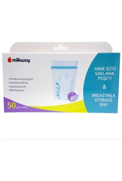 Milkway Süt Saklama Poşeti 50'li Milkway Süt Saklama Poşeti 50'li