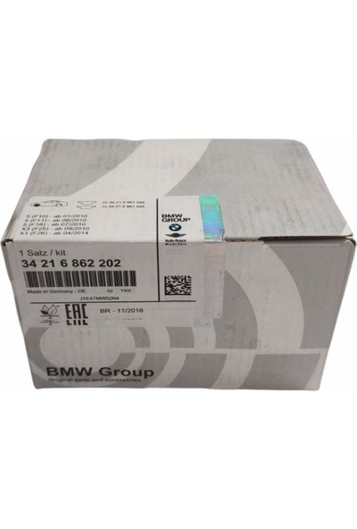 Oem Bmw 520D F10 (2010 Ve Sonrası) Arka Fren Balatası Oem Bmw 520D F10 (2010 Ve Sonrası) Arka Fren Balatası