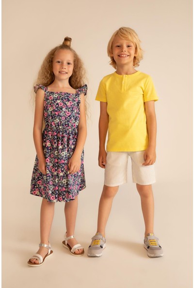 DeFacto Erkek Çocuk Regular Fit Gabardin Bermuda X7510A622HS