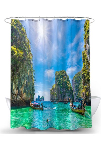 Yilegou 180X180CM Baskılı Su Geçirmez Duş Perdesi - Mavi (Yurt Dışından) Yilegou 180X180CM Baskılı Su Geçirmez Duş Perdesi - Mavi (Yurt Dışından)