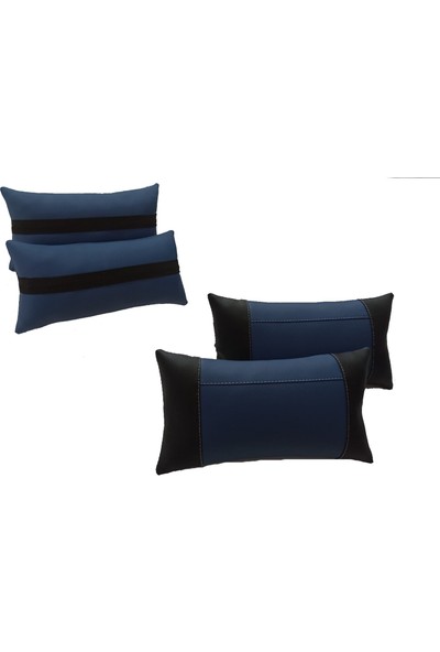Baye Collection Araba Oto Araç Boyun Yastığı Deri 2'li Set Siyah Mavi Oto Araç Seyahat Koltuk Yastık Baye Collection Araba Oto Araç Boyun Yastığı Deri 2'li Set Siyah Mavi Oto Araç Seyahat Koltuk Yastık
