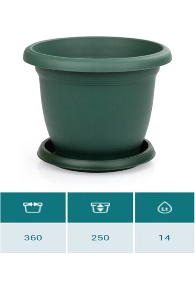Villa Saksı 14 Litre Yeşil