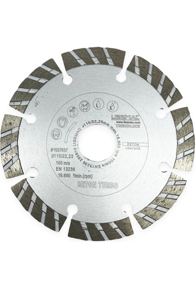 Liss Ø115MM Beton Turbo Testere Lıssmac Trendline Liss Ø115MM Beton Turbo Testere Lıssmac Trendline