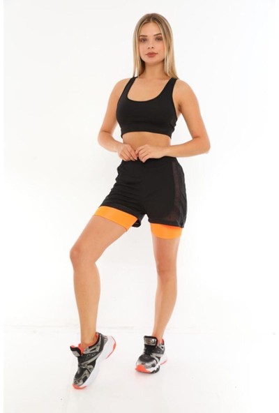 Içi Taytlı Şort Fileli Koşu Şortu Tenis Şortu Deniz Şortu