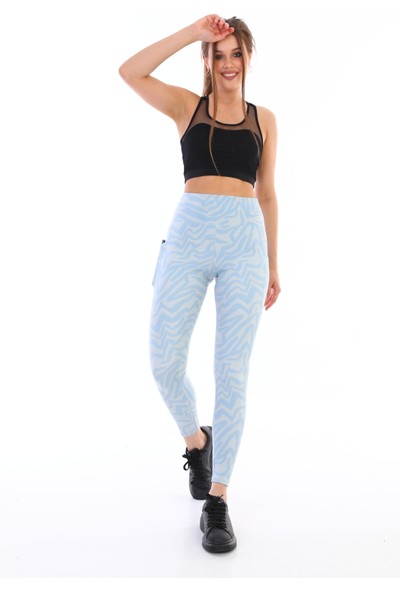 Extra Esnek Yüksel Bel Çift Cepli Tayt