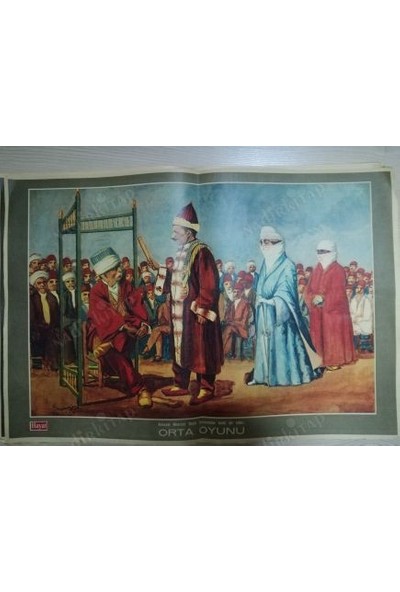 Orta Oyunu-Ressam Muazzez Beyin Fırçasından Hayat Dergisi Orta SAYFASI-34X50 cm Boyutlarında Orta Oyunu-Ressam Muazzez Beyin Fırçasından Hayat Dergisi Orta SAYFASI-34X50 cm Boyutlarında