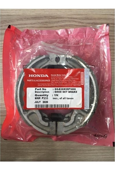Honda Fren Balata Arka Orjinal Spacy - Actıva Beat - Fızy - Cbf - Alpha Honda Fren Balata Arka Orjinal Spacy - Actıva Beat - Fızy - Cbf - Alpha