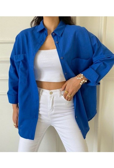 Kadın Çift Cepli Salaş Keten Gömlek Oversize Kalıp Trend Keten Gömlek Kadın Çift Cepli Salaş Keten Gömlek Oversize Kalıp Trend Keten Gömlek