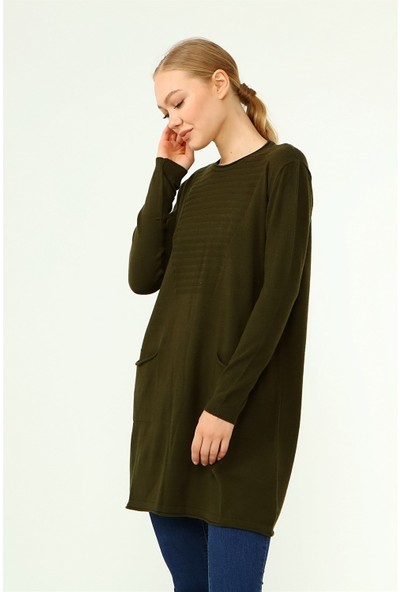 FTZ Women Kadın Cep Detaylı Tunik Haki FTZ Women Kadın Cep Detaylı Tunik Haki