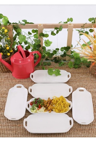 Rood Wit Büyük Boy 6'lı 36X16 Tavuk Dünyası Kulplu Servis Tabağı Rood Wit Büyük Boy 6'lı 36X16 Tavuk Dünyası Kulplu Servis Tabağı