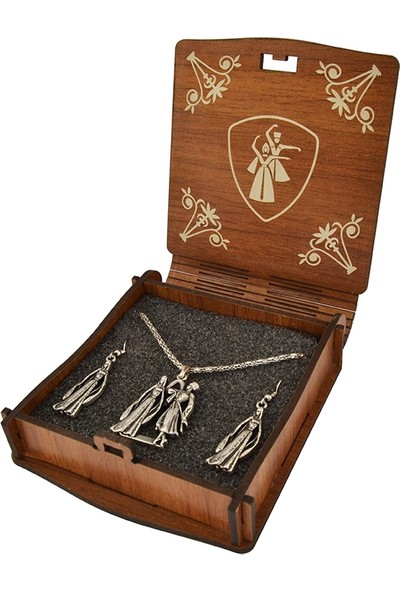 Kafkas Çerkes Bayan-Bayan Figür Kolye Küpe Seti Kafkas Çerkes Bayan-Bayan Figür Kolye Küpe Seti