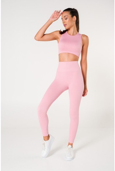 Mdz Collectıon Toparlayıcı Seamless Fitilli Tayt Pembe Mdz Collectıon Toparlayıcı Seamless Fitilli Tayt Pembe