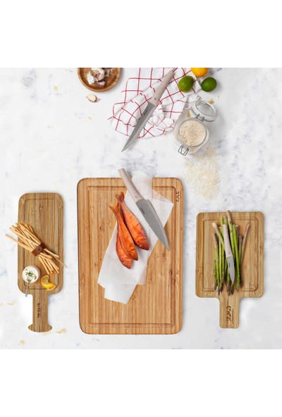 Oms 9130D Iota 3lü Bambu Kesim Sunum Tahtası Seti Oms 9130D Iota 3lü Bambu Kesim Sunum Tahtası Seti