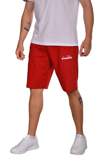 Diadora Mesa - Pamuklu Kırmızı Spor Şort - Dıadoramesa