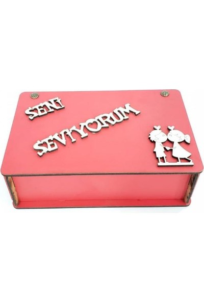Ahşap Seni Seviyorum Kutu Dekoratif Hediyelik