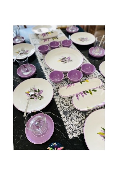 Yiğit Seramik Züccaciye Başak Lila 6 Kişilik 23 Parça Kahvaltı Takımı Yiğit Seramik Züccaciye Başak Lila 6 Kişilik 23 Parça Kahvaltı Takımı