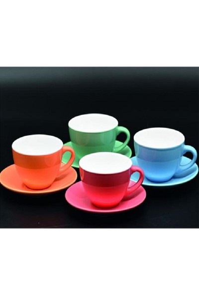 Keramika 8 Parça Çay & Nescafe Fincan Takımı - 4 Kişilik Keramika 8 Parça Çay & Nescafe Fincan Takımı - 4 Kişilik
