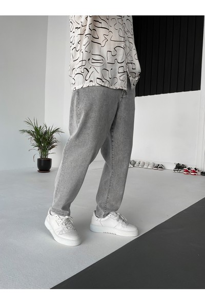 Breezy Gri Asit Yıkamalı Bol Kalıp Jean GJ-15287-1
