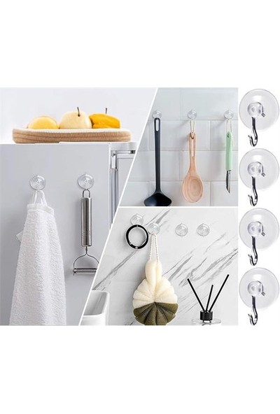 Xnews Metal Kancalı 4 Adet Askılı Vantuz