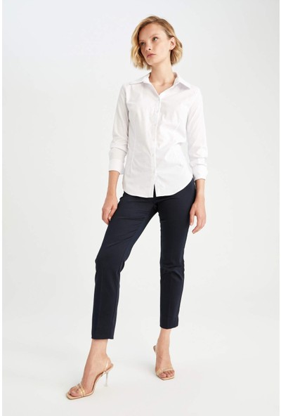 DeFacto Sigaret Yüksek Bel Düz Paça Saten Pantolon J8743AZ22WN