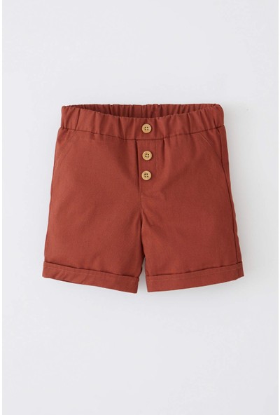 DeFacto Erkek Bebek Regular Fit Esnek Bel Poplin Şort Y9479A222SM DeFacto Erkek Bebek Regular Fit Esnek Bel Poplin Şort Y9479A222SM