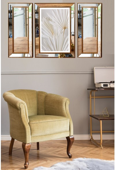 Linacci Üçlü Aynalı Çerçeveli Poster Tablo Ayna Seti Linacci Üçlü Aynalı Çerçeveli Poster Tablo Ayna Seti