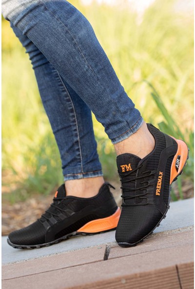 Freemax Unisex Anatomik Hafif Esnek Rahat Yazlık Spor Sneaker Ayakkabı PST.025 Siyah Orange Freemax Unisex Anatomik Hafif Esnek Rahat Yazlık Spor Sneaker Ayakkabı PST.025 Siyah Orange