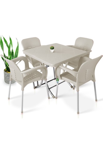 Bs Plastik Plastik Ayaklı Katlanır Masa 80X80 cm 4 Adet Sandalye Takımı Bs Plastik Plastik Ayaklı Katlanır Masa 80X80 cm 4 Adet Sandalye Takımı