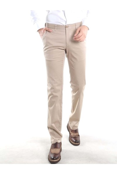 Teleferıc 6009 Erkek Regular Fit Krem Keten Pantolon