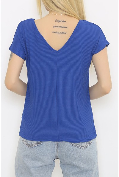 Ön Arka V Yaka Bluz Saks