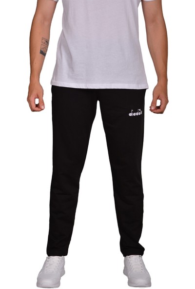 Diadora Florene - Erkek Pamuklu Siyah Eşofman Altı - Ddflorenealt