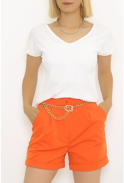 Aygi Ön Arka V Yaka Bluz Beyaz