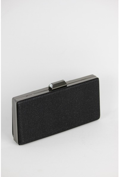 Celonia Siyah Çupra Simli Kadın Abiye Çanta