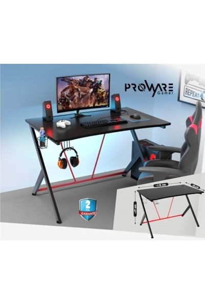 Proware Profesyonel Oyuncu Çalışma Masası Siyah Proware Profesyonel Oyuncu Çalışma Masası Siyah