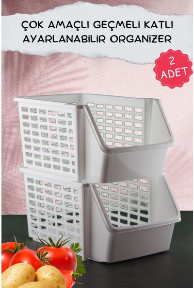 Vioss Home 2 Adet Çok Amaçlı Geçmeli Katlı Ayarlanabilir Beyaz Renk Organizer Vioss Home 2 Adet Çok Amaçlı Geçmeli Katlı Ayarlanabilir Beyaz Renk Organizer