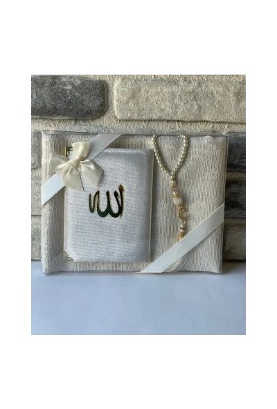 Çeyizlik Seccade Seti Lüks Krem